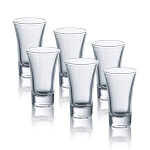 m&n home 6-pack heavy base shot glass set, 2-ounce shot glasses