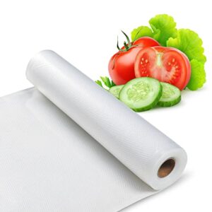 vacuum sealer bag rolls, custom-sized bpa-free vacuum bags with textured for food saver, meal prep and sous vide, 11 inch x 16.5 feet, clear