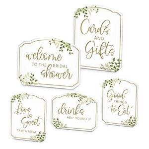 lillian rose botanical greenery bridal shower sign set, one size, multi