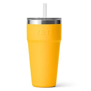 YETI Rambler 26 oz Straw Cup, Vacuum Insulated, Stainless Steel with Straw Lid, Alpine Yellow