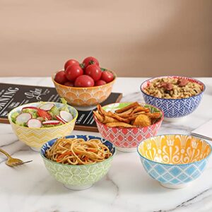 Ceramic Small Bowls dessert bowl - Porcelain 10 oz Cute Bowl Set for Rice | Soup | Snack | Ice Cream | Side Dishes - Colorful Kitchen serving bowls sets - Microwave and Oven Dishwasher Safe 4.75 Inch