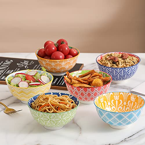 Ceramic Small Bowls dessert bowl - Porcelain 10 oz Cute Bowl Set for Rice | Soup | Snack | Ice Cream | Side Dishes - Colorful Kitchen serving bowls sets - Microwave and Oven Dishwasher Safe 4.75 Inch