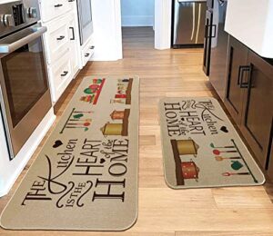 zkznsmart kitchen mats set of 2 non-slip washable kitchen floor rugs with rubber backing holiday party-profile doormat for home kitchen