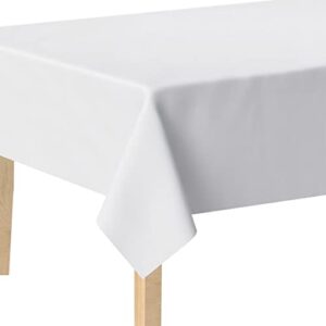 sofinni white rectangular tablecloth, waterproof flannel back table cloth, wipe clean table cover for dining table 54 x 72 inch (white)