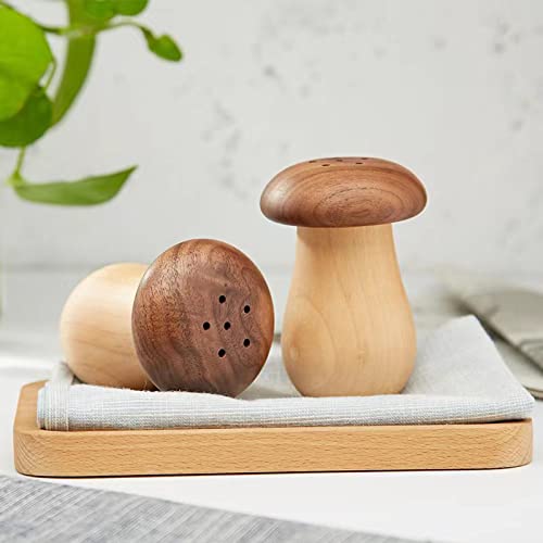 Agirlvct Toothpick Holder Dispenser, Wood Cute Mushroom Toothpick Dispenser Container for Home Kitchen Restaurant Hotel(With Toothpicks)