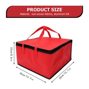 DOITOOL Pizza Delivery Bag Practical Heated Food Delivery Bags Insulated Grocery Shopping Bags Insulated Thermal Food Storage Bags Portable Bento Bag (Red) Insulated Bag