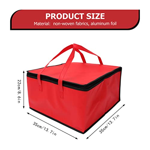 DOITOOL Pizza Delivery Bag Practical Heated Food Delivery Bags Insulated Grocery Shopping Bags Insulated Thermal Food Storage Bags Portable Bento Bag (Red) Insulated Bag