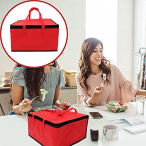 DOITOOL Pizza Delivery Bag Practical Heated Food Delivery Bags Insulated Grocery Shopping Bags Insulated Thermal Food Storage Bags Portable Bento Bag (Red) Insulated Bag