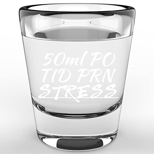 LitGifts Prescription Shot Glass, Funny Nurse Gifts for Women or Men, Cute Shot Glasses for Women, Funny Shot Glasses for Nurses, Doctors or Pharmacists, Single 1.75 Ounce Glass Shot Glass