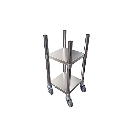 AmGood 14" x 14" Stainless Steel Rice Warmer Stand With Wheels | Restaurant Commercial Grade Equipment Stand