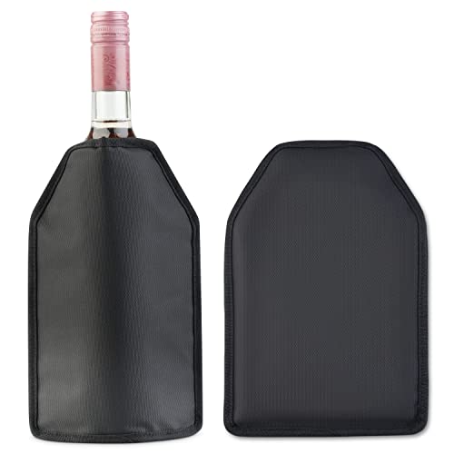 The Wine Chiller Wine Cooler Sleeve, High Quality Solid Gel Wine Sleeve, Black