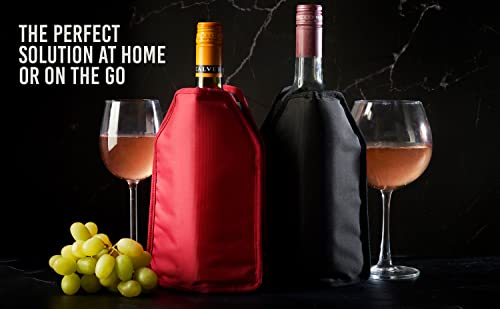 The Wine Chiller Wine Cooler Sleeve, High Quality Solid Gel Wine Sleeve, Black