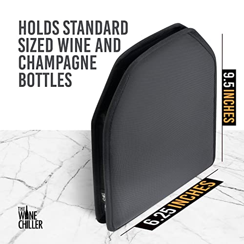 The Wine Chiller Wine Cooler Sleeve, High Quality Solid Gel Wine Sleeve, Black