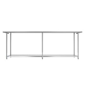 Krollen Industrial 30" x 96" 18 Gauge 430 Stainless Steel Work Table with Undershelf and 2" Rear Upturn