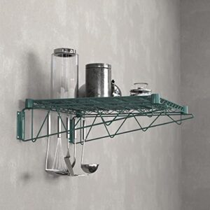 Krollen Industrial 24" x 24" Green Epoxy Wire Wall Mount Shelf