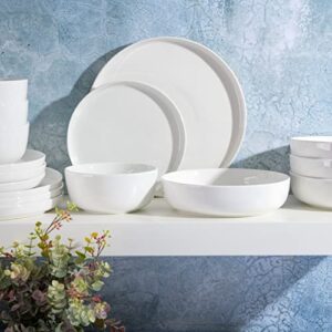 Gibson Home Oslo Porcelain Dinnerware Set, Service for 4 (16pcs), White