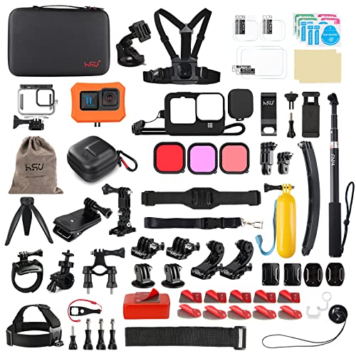 HSU 72-in-1 Accessory Bundle Kit for GoPro Hero11 Black & Hero10 Black & Hero 9 Black