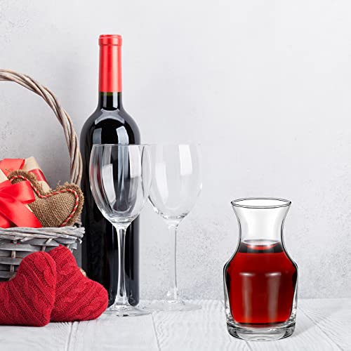 Single Serving Wine Carafe Glass Mini Carafe Individual Wine Decanter Small Carafe for Wine Dinner Parties Tastings Bars Restaurants（12 Pack, 6.5 oz)