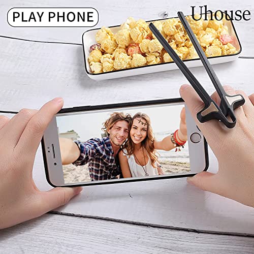 UHOUSE 4pcs Finger Chopsticks for Gamers,Snack Clips,Video Game Party Supplies,Kids Chopsticks,Creative Gamer Accessories,Gifts for Gamers