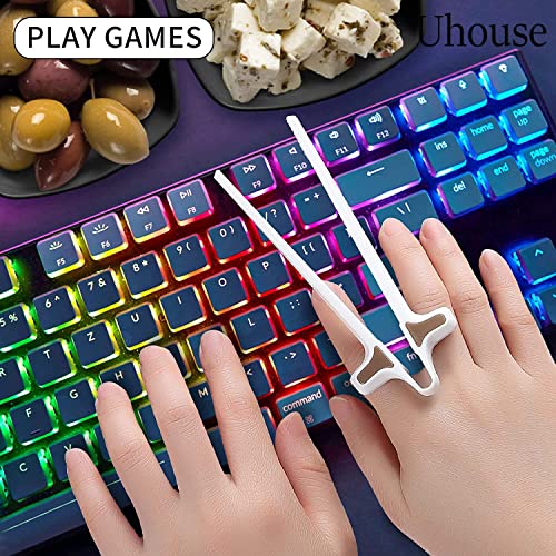 UHOUSE 4pcs Finger Chopsticks for Gamers,Snack Clips,Video Game Party Supplies,Kids Chopsticks,Creative Gamer Accessories,Gifts for Gamers