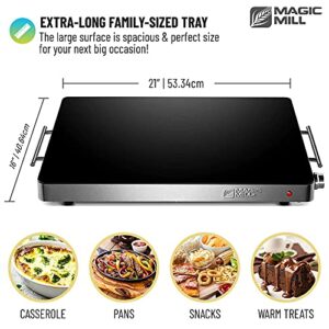 Magic Mill Extra Large Food Warmer for Parties | Electric Server Warming Tray, Hot Plate, with Adjustable Temperature Control, for Buffets, Restaurants, House Parties, Party Events (21" x 16")