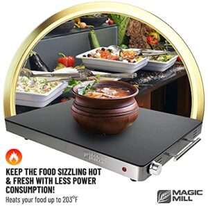 Magic Mill Extra Large Food Warmer for Parties | Electric Server Warming Tray, Hot Plate, with Adjustable Temperature Control, for Buffets, Restaurants, House Parties, Party Events (21" x 16")