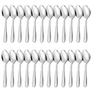 24-piece dinner spoons set (6.7 inch), unokit stainless steel spoons silverware, dessert spoon, tablespoon, silverware spoons only for home, kitchen or restaurant - mirror polished, dishwasher safe