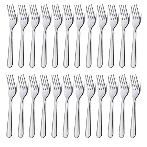 24 Pieces Dinner Forks Set (7.1 inch), Unokit Silver Stainless Steel Dinner Forks Set of 24, Forks Silverware, Flatware Forks for Home, Kitchen or Restaurant - Mirror Polished, Dishwasher Safe 