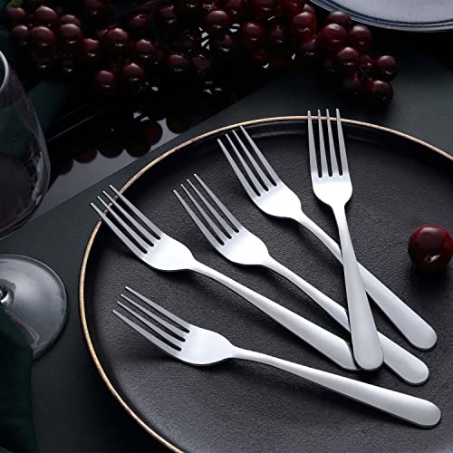 24 Pieces Dinner Forks Set (7.1 inch), Unokit Silver Stainless Steel Dinner Forks Set of 24, Forks Silverware, Flatware Forks for Home, Kitchen or Restaurant - Mirror Polished, Dishwasher Safe 