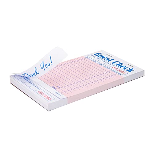 DGBDPACK Guest Check Pads EP-3632-1 (10 Pads), Total 500 Pink Waitress Notepad, Server Order Pads