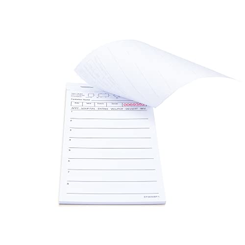 DGBDPACK Guest Check Pads EP-3616WP-1 (10 Pads), Total 500 Sheets White Waitress Notepad, Server Order Pads for Restaurant