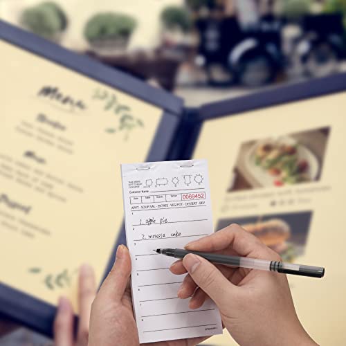 DGBDPACK Guest Check Pads EP-3616WP-1 (10 Pads), Total 500 Sheets White Waitress Notepad, Server Order Pads for Restaurant