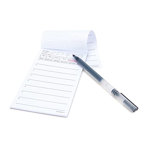 DGBDPACK Guest Check Pads EP-3616WP-1 (10 Pads), Total 500 Sheets White Waitress Notepad, Server Order Pads for Restaurant