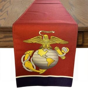 military us marine corps table runner,memorial day independence day veterans day patriotic us marine corps theme tablecloth kitchen dining table linen for indoor outdoor home party decor 13 x 72 inch