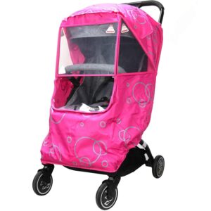 wonder living stroller rain cover, universal stroller weather shield, waterproof, windproof protection, protect from dust snow (pink)