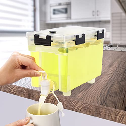 1 Gallon Drink Dispenser For Fridge,Beverage Dispenser With Spigot. Milk,Lemonade Dispenser,Juice Containers With Lids For Fridge, Parties And Dairly Use，100% Sealed And Filter screen