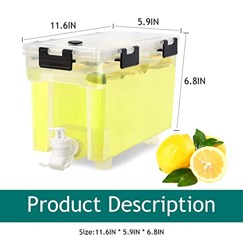 1 Gallon Drink Dispenser For Fridge,Beverage Dispenser With Spigot. Milk,Lemonade Dispenser,Juice Containers With Lids For Fridge, Parties And Dairly Use，100% Sealed And Filter screen