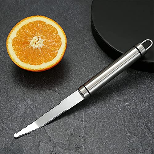 Reluen Stainless Steel Grapefruit Knife Curved Knife - Grapefruit Knife Curved Serrated Bread Knife Kitchen Knifes Small Knives Fruit Knife Stainless Steel Chef Kitchen Knife Curved Carving Tool