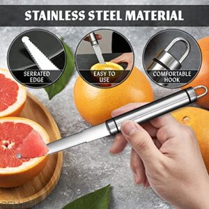 Reluen Stainless Steel Grapefruit Knife Curved Knife - Grapefruit Knife Curved Serrated Bread Knife Kitchen Knifes Small Knives Fruit Knife Stainless Steel Chef Kitchen Knife Curved Carving Tool