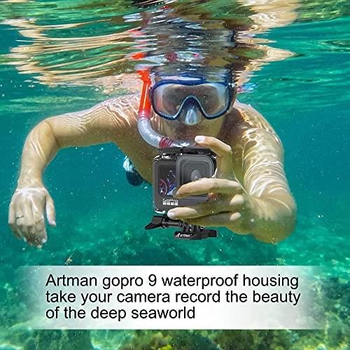 Artman Waterproof Case for GoPro Hero 11/10/9 Black, 60M/196FT Underwater Protective Diving Case with Bracket Mount Accessories +12 Anti-Fog Inserts Fully Compatible with GoPro Hero 11/10/9 Black