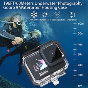 Artman Waterproof Case for GoPro Hero 11/10/9 Black, 60M/196FT Underwater Protective Diving Case with Bracket Mount Accessories +12 Anti-Fog Inserts Fully Compatible with GoPro Hero 11/10/9 Black