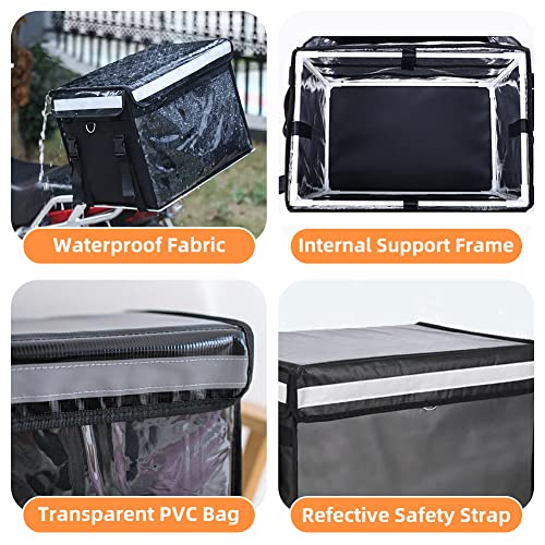 Insulated Bags For Food Delivery XL - 18.1" x 13.8" x 13.8", Commercial Insulated Food Delivery Bag w/ Divider, Waterproof & Foldable Catering Bag Food Deliveries, Delivery Pizza Bags 12 Inches