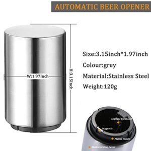 Premium Automatic Beer Bottle Opener (Stainless Steel), No Damage to Caps, Portable Push Down and Pop Off Magnetic Cap Catcher, QUICK Fun Bartender Openning Tool for Corkscrew Lid Home Bars Kitchen