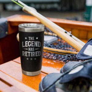 PRPinkRain Retirement Gifts for Men 2023 - The Legend Has Retired - American Flag Tumbler, Retirement Gag Gifts Idea for Men, Him, Dad, Grandpa, Husband, Coworkers