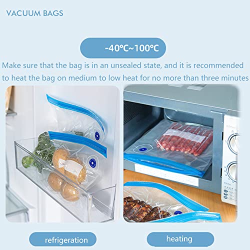 SunnyPro Sous Vide Bags 15 PCS Reusable Vacuum Sealer Bags for Food with 2 Sealing Clips Reusable Vacuum Food Storage Bags Food Saver Bags for Vacuum Sealer 3 Sizes Vide Bags Kit BPA Free