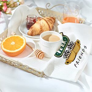 Homythe Friends TV Show Kitchen Towels, Friends Merchandise Gifts Kitchen Decor, 2 Pack Cute Friends Dish Towels, Central Perk & I'll Be There for You - Birthday Housewarming Gifts for Friends Fans