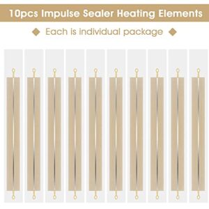 10 Pieces Impulse Sealer Replacement Parts 8 Inch Heat Seal Strips Replacement Element Grip Impulse Sealer Heating Element Service Spare Repair Kit, 200mmx2mm