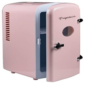 Frigidaire Pink EFMIS129- AMZ EFMIS129 Mini Portable Fridge, 4 litres Capacity Chills Six 12oz Cans, 100% Freon-Free & Eco Friendly, Beverage Cooler