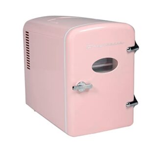 Frigidaire Pink EFMIS129- AMZ EFMIS129 Mini Portable Fridge, 4 litres Capacity Chills Six 12oz Cans, 100% Freon-Free & Eco Friendly, Beverage Cooler