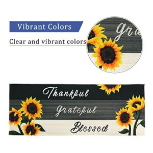 wuvutu Sunflower Kitchen Rugs - Kitchen Mat Set of 2, Sunflower Decor Sunflower Rugs for Kitchen, Farmhouse Kitchen Rugs, Country Sunflower Kitchen Decor Accessories Things - Sunflower Rugs and Mats